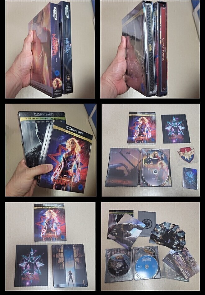 [인하↘송포4.5만] 블랙팬서 4K+3D, 캡틴마블 4K 스틸북 - DPrime