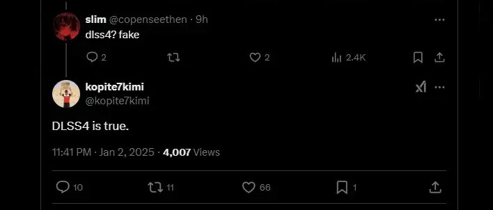 [루머] RTX 50 시리즈의 DLSS 4 확인 - DVDPrime