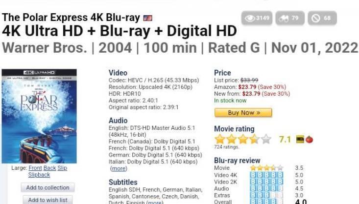 폴라 익스프레스 4k 평점 - DPrime