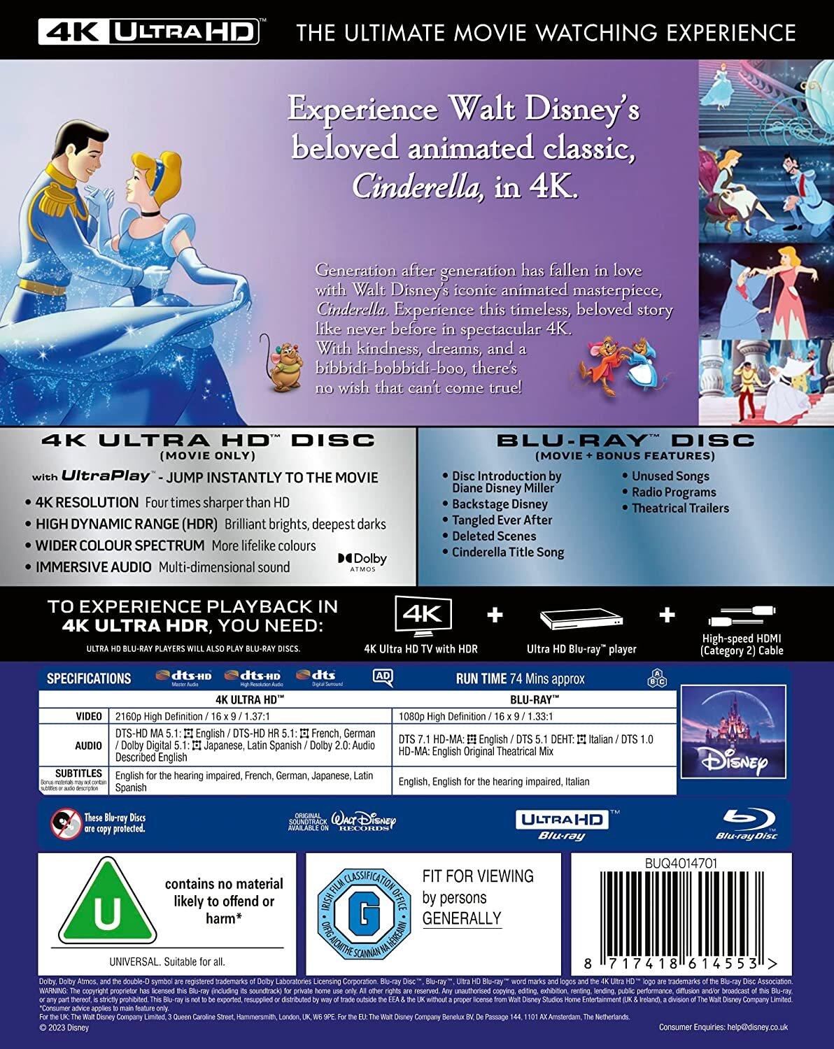 디즈니 [신데렐라] 4k 아마존 프리오더 - DPrime