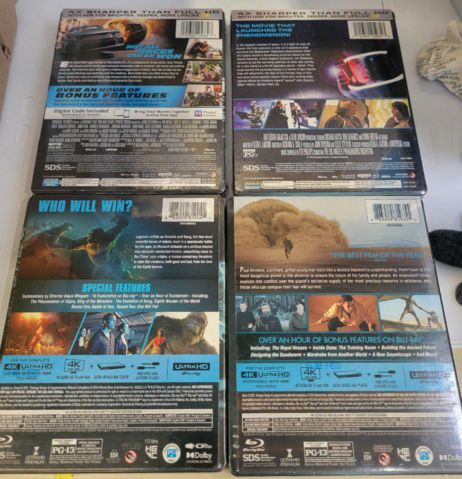 (해외출시예정) 월마트 듄/고대콩/베틀스타 갤럭티카/패스트X 4K.2D 야광 스틸북 - DPrime