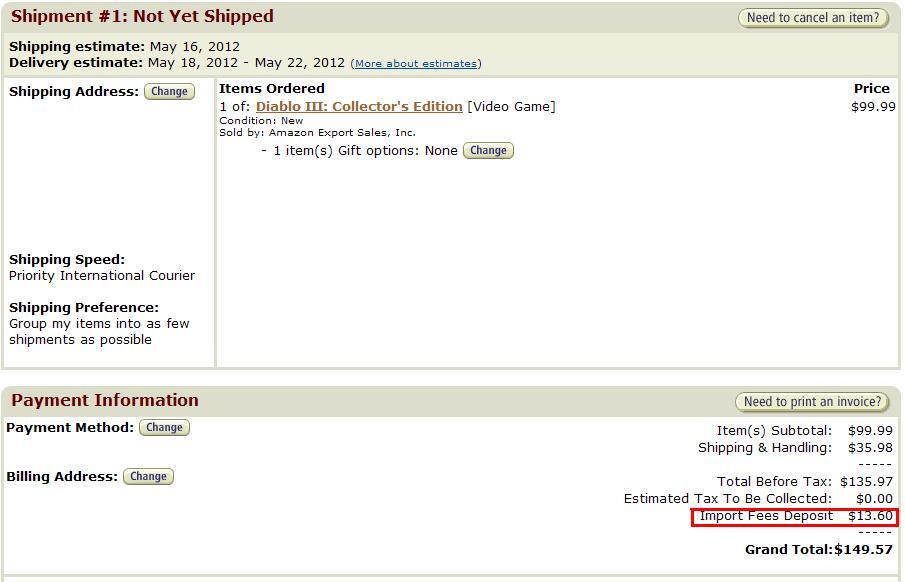 [질문] "Import Fees Deposit"은 뭔가요? - DVDPrime 프라임차한잔 게시판