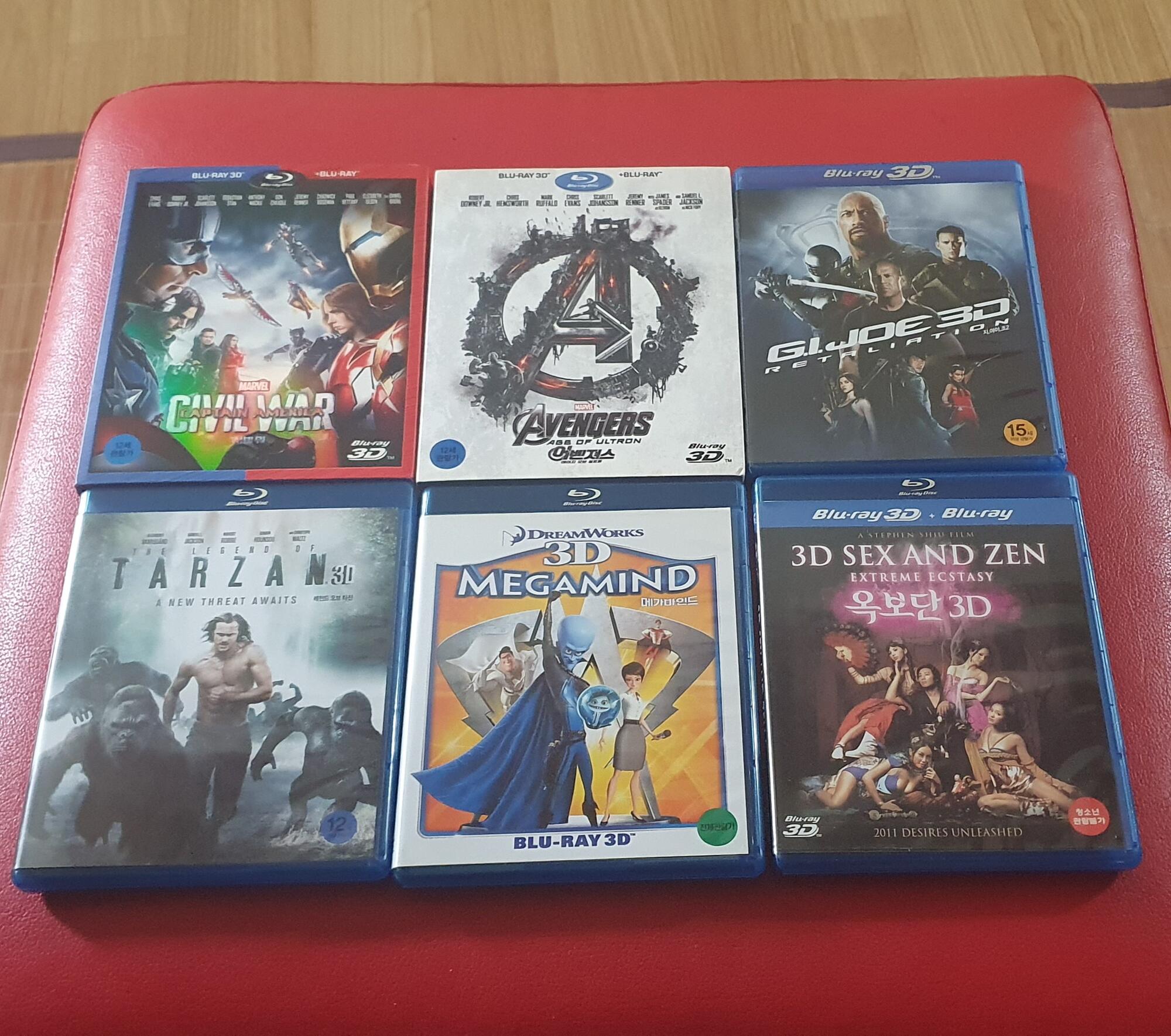 3D 블루레이 6편 +1편 시빌워,어벤져스,지아이조2,타잔,옥보단,메가마인드 - DVDPrime
