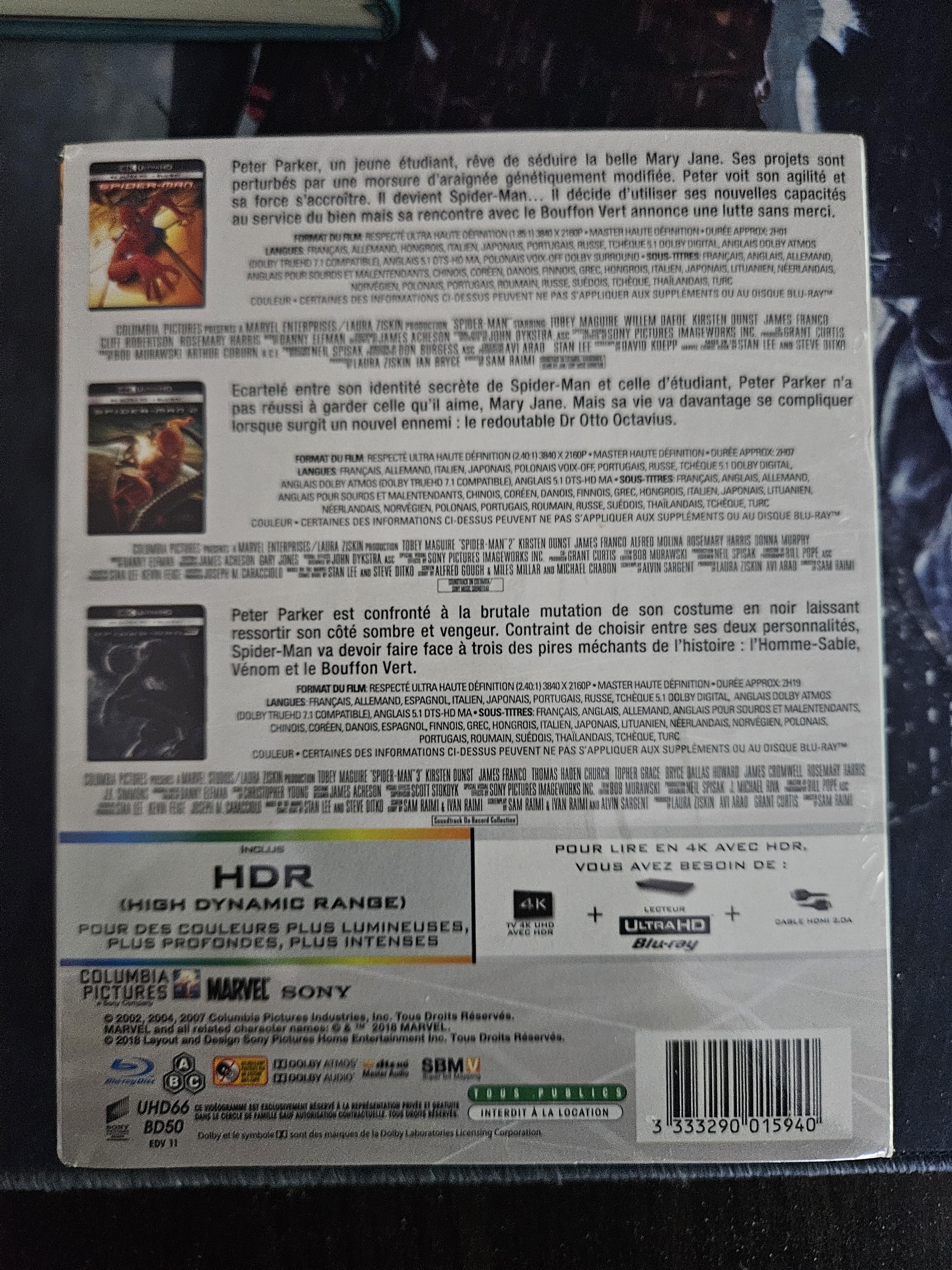 토비맥과이어 스파이더맨1-3 콜랙션 4K (해외판, 한글자막) - DPrime