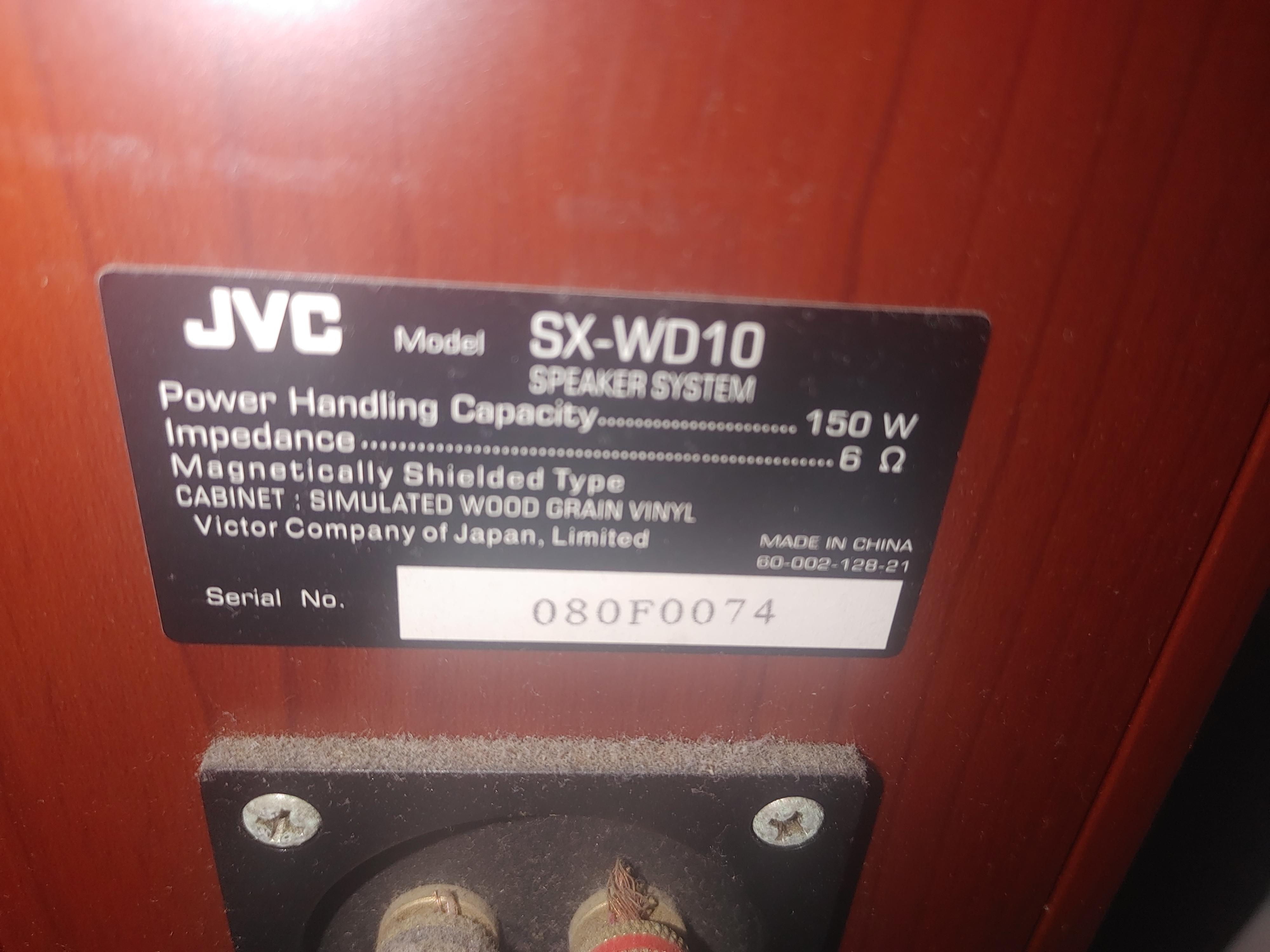 (예약중)소니 리시버+ Jvc 우드콘스피커 sx-wd10 - DVDPrime