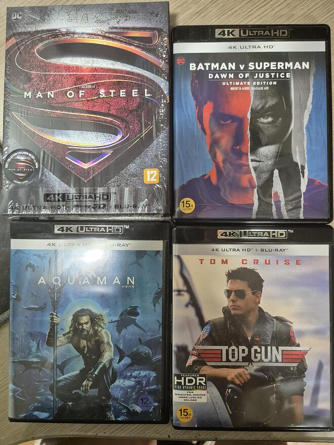 위트 맨오브스틸 a2, 배대슈, 아쿠아맨, 탑건1 4k 판매합니다 - DPrime