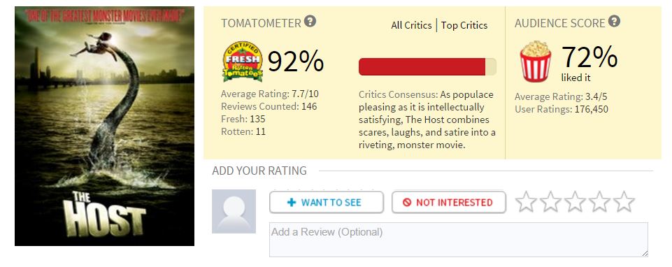 봉준호 감독작 로튼 토마토 - DVDPrime