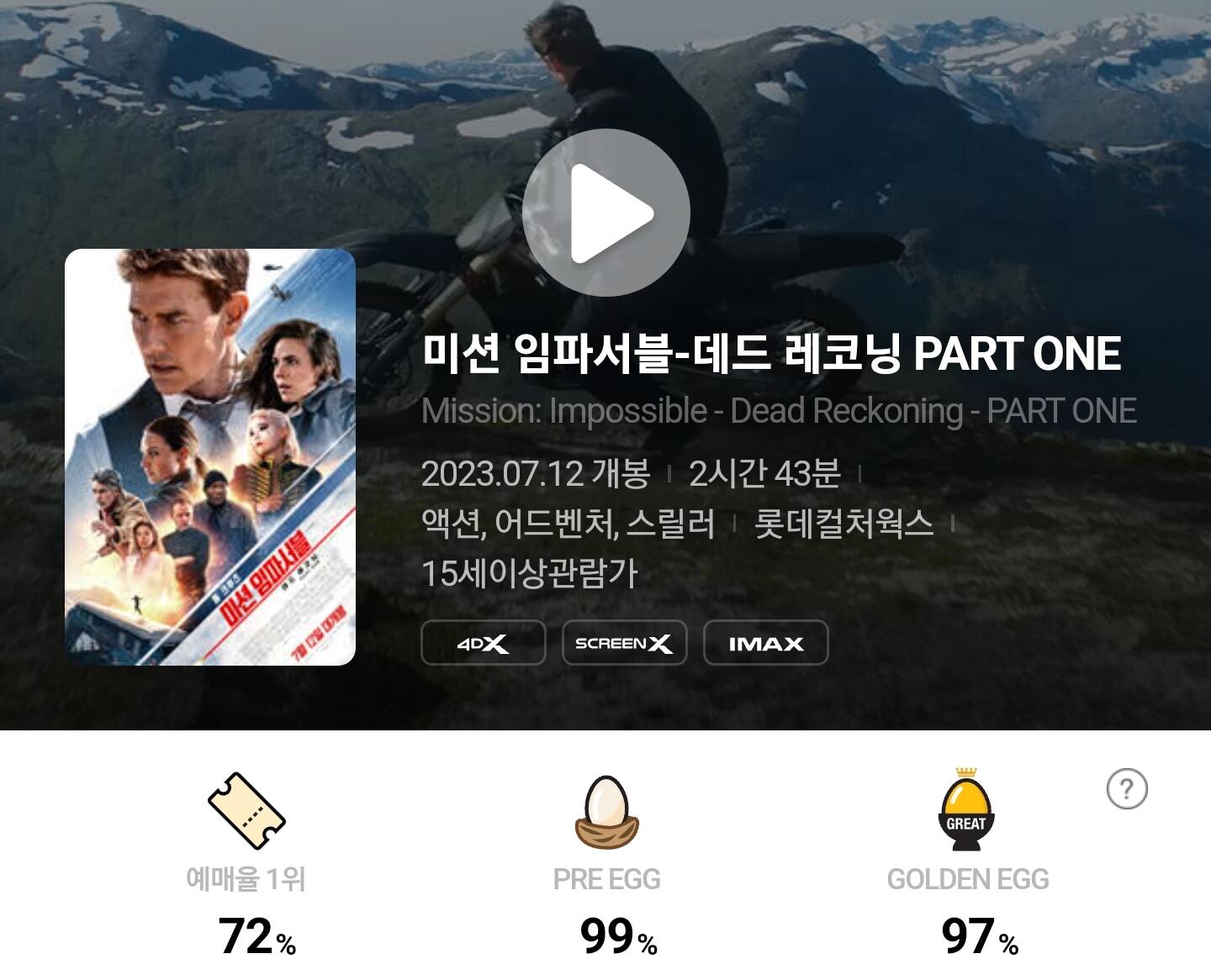'미션 임파서블: 데드 레코닝 PART ONE' CGV 골든 에그 - DPrime