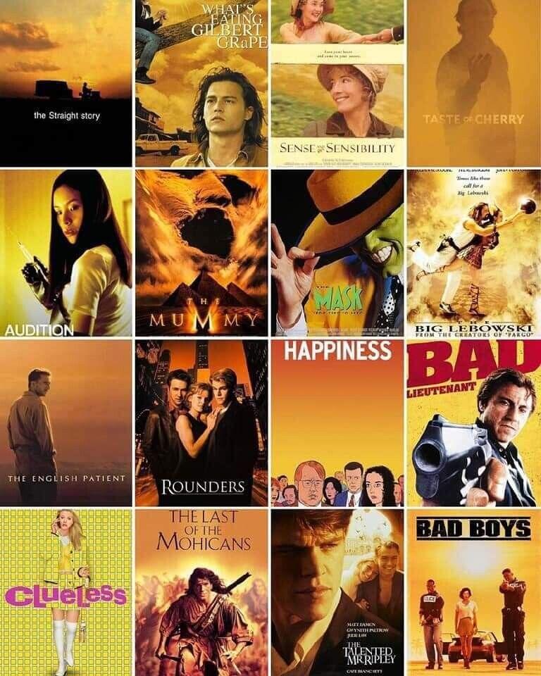 포스터 색깔로 정리한 90년대 네임드 영화 라인업 - DVDPrime