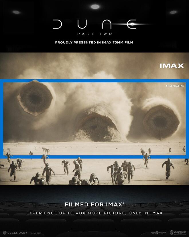 [듄: 파트 2] IMAX 화면비 비교 - DVDPrime