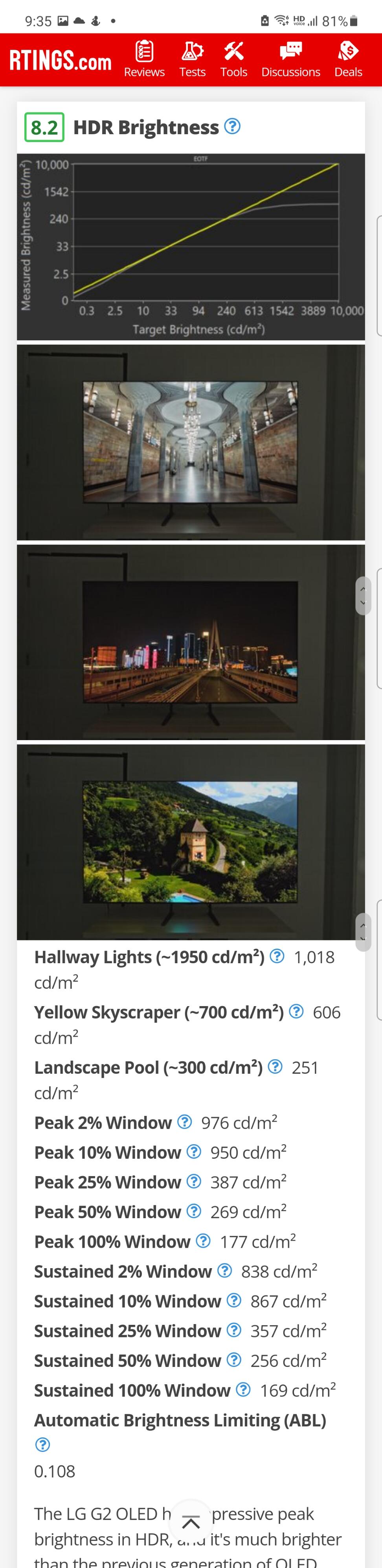 (알팅스) G2, c2, s95b hdr 밝기 재측정 결과 삼성 qd oled가 젤 높네요 - DVDPrime