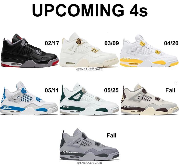 2024년 조던 4s 발매 예정 리스트~~ - 풋셀 커뮤니티