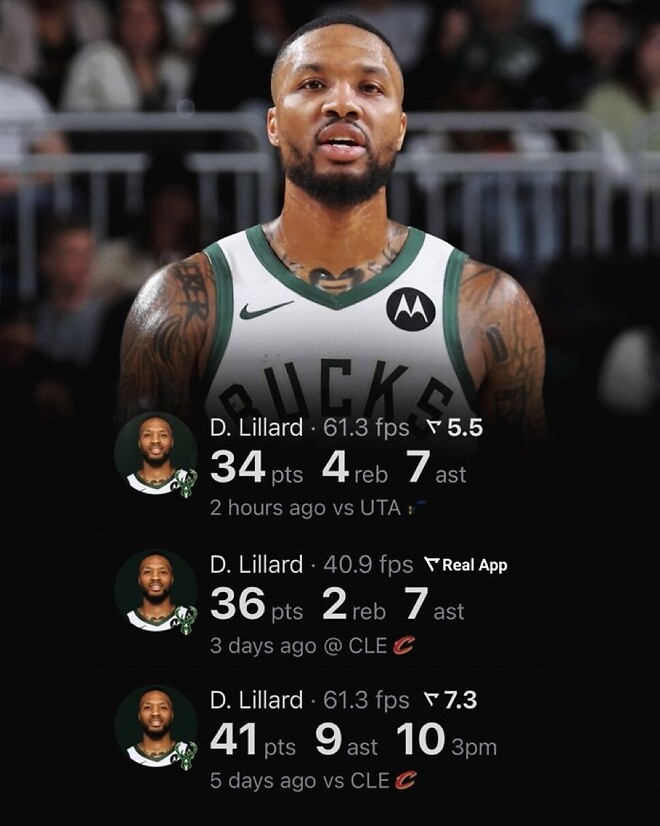 데미안 릴라드 최근 3경기 스탯 - MANIA