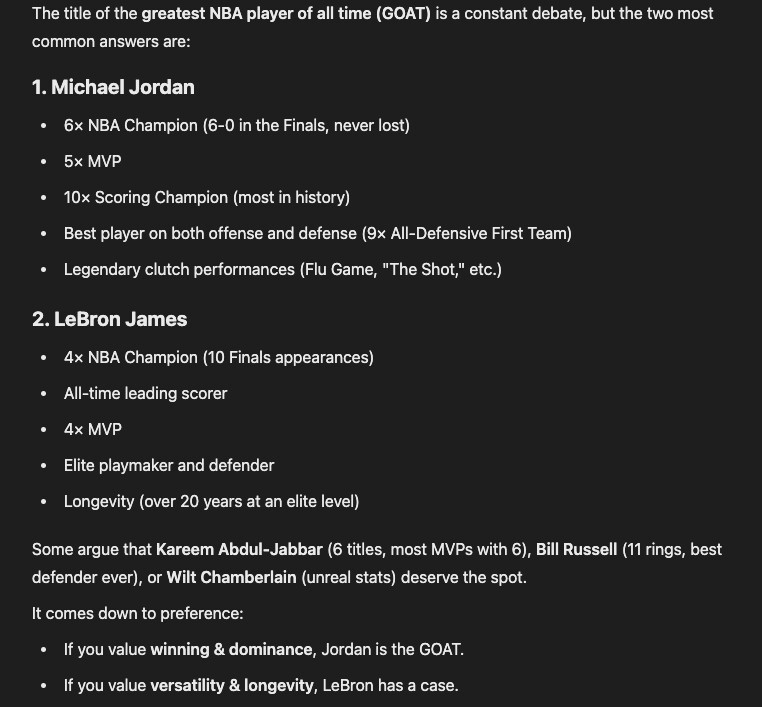 chatGPT 가 뽑는 GOAT - MANIA