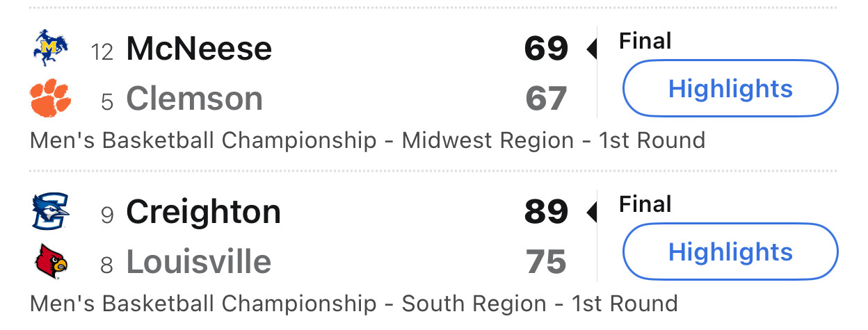 (NCAA 3월의 광란) 1라운드부터 대이변 - NBA Mania