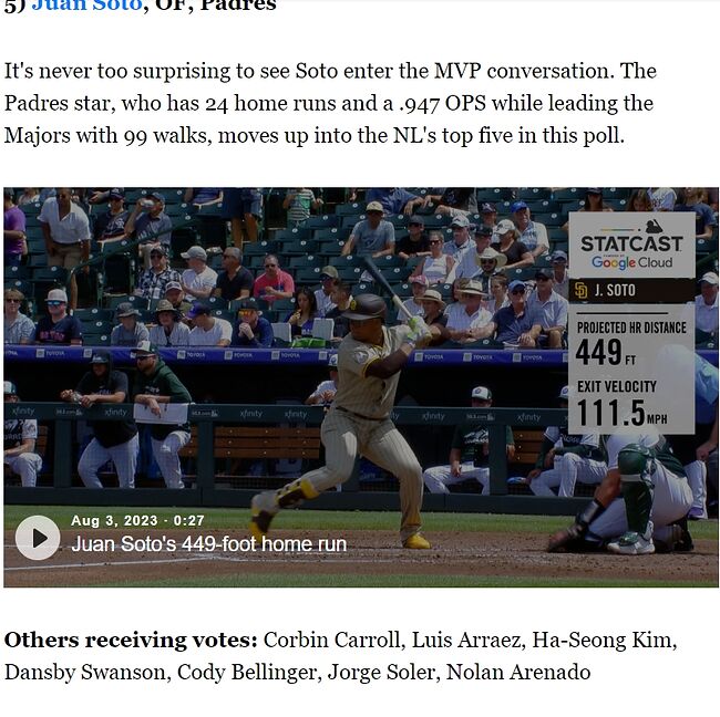 기자단 MVP 모의투표 8위 차지한 김하성 - MANIA