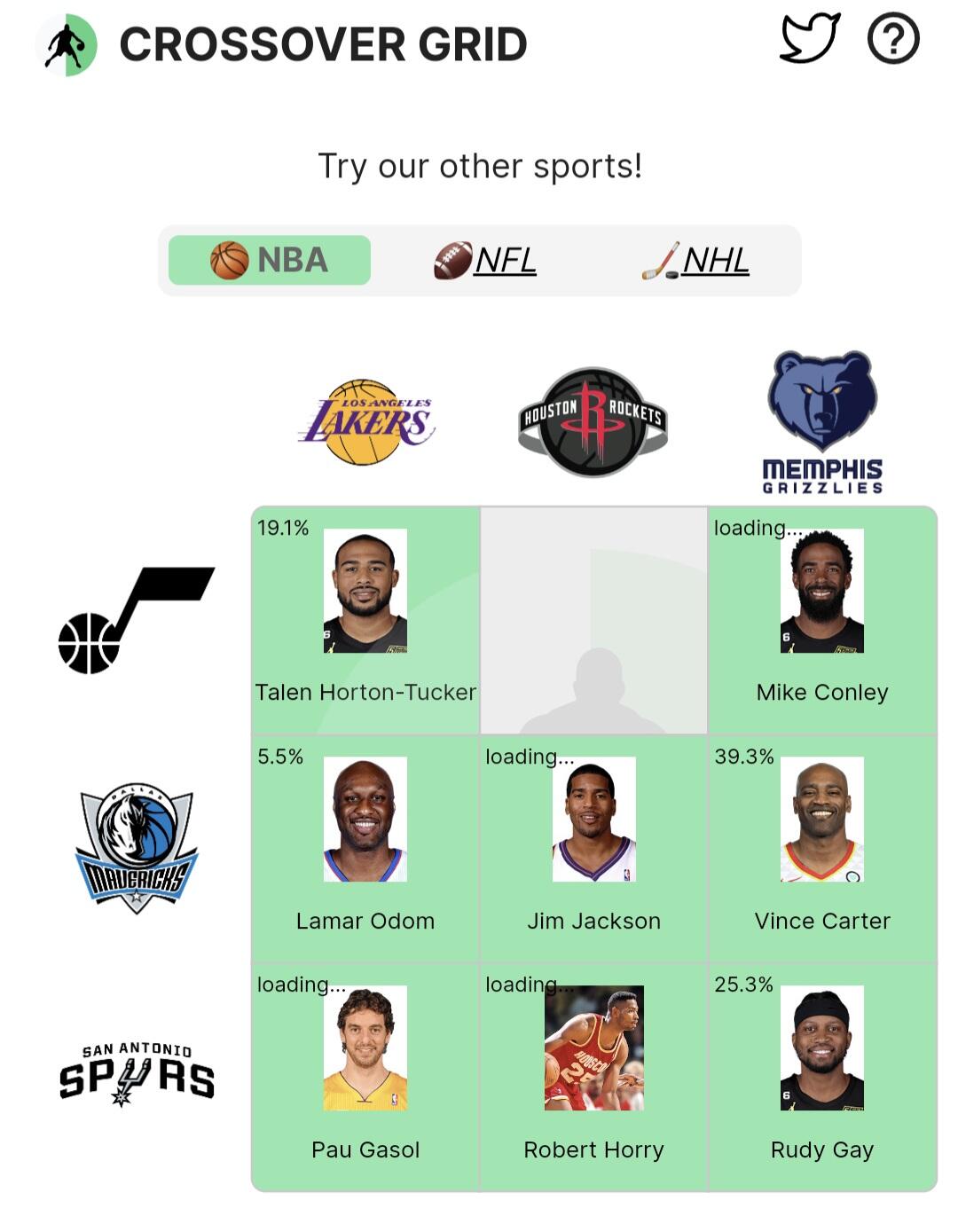 NBA crossover grid puzzle - MANIA