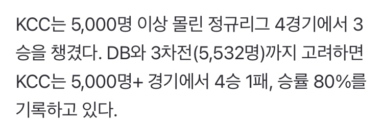PO 팀 최다 관중 기록 깨나? KCC, 5000명+이면 승률 80% - MANIA