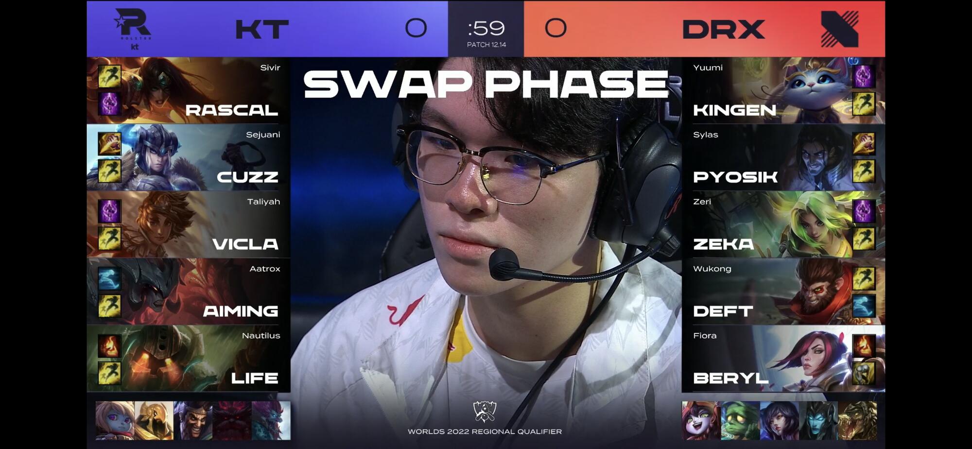 KT : DRX 1세트 밴픽 - NBA Mania