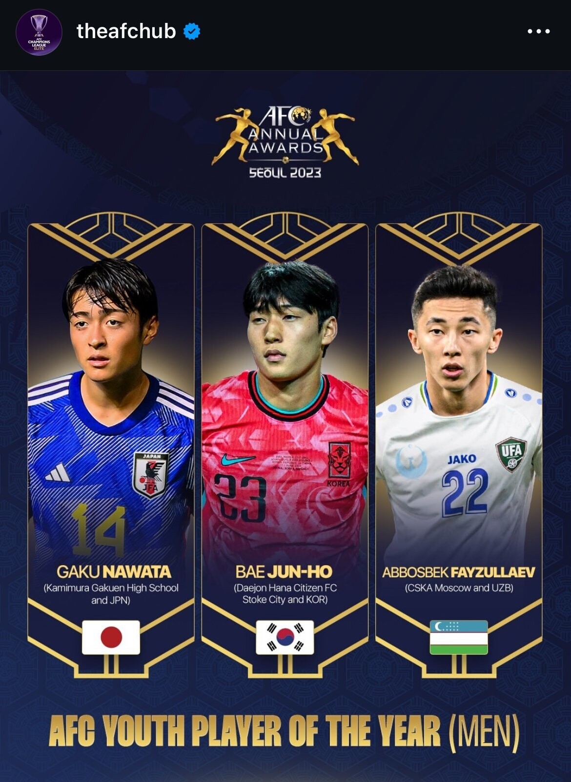 2023 AFC 올해의 유망주 - 세리에매니아